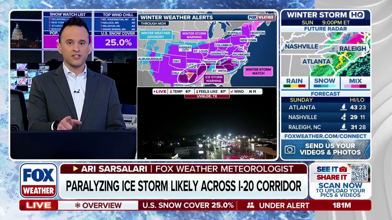 Historic major winter storm taking shape, threatening crippling ice and ...
