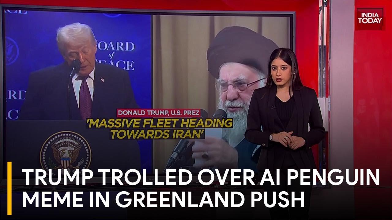 Donald Trump trolled over AI penguin meme amid renewed push to acquire ...