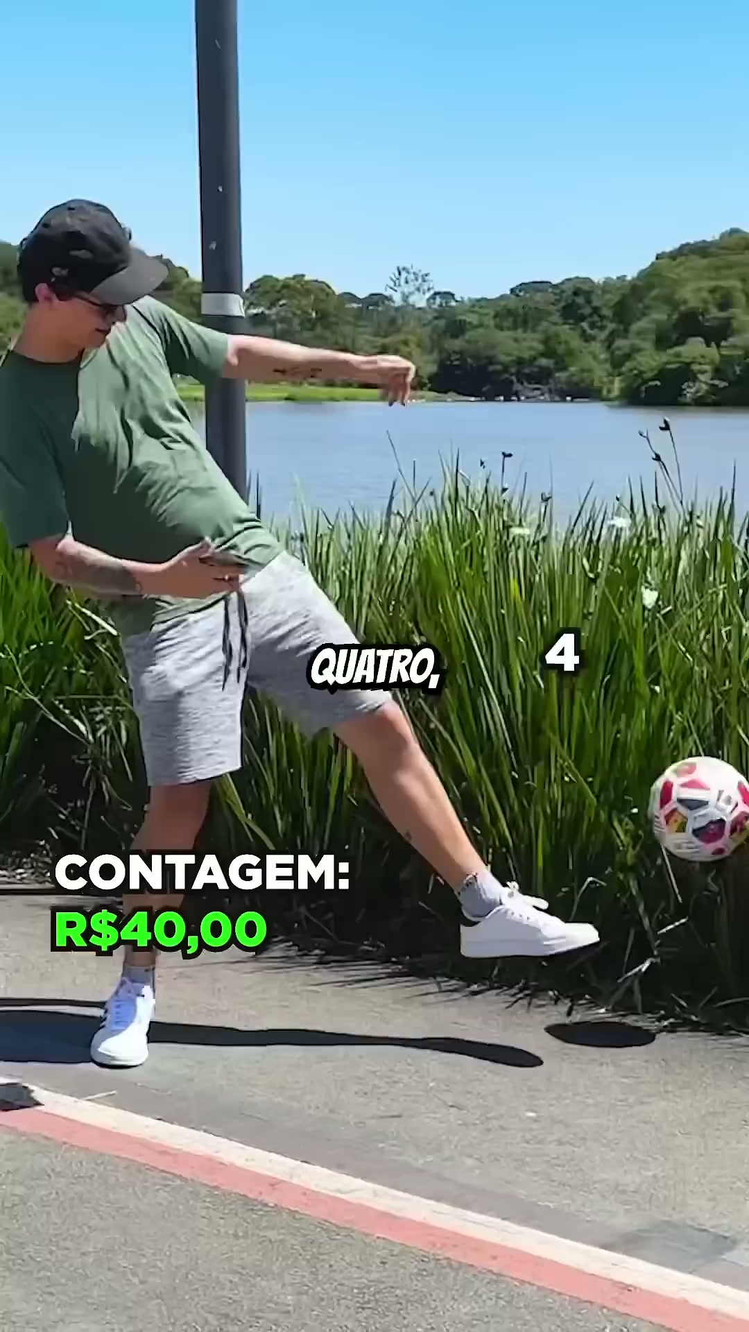 Futebol e corrida: R$10 por cada embaixadinha com pai e filho!