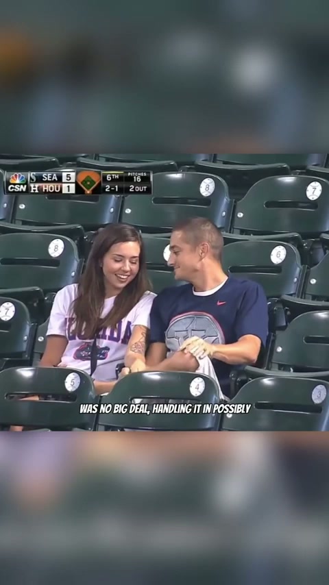 This fan saved his girlfriend from a rogue foul ball