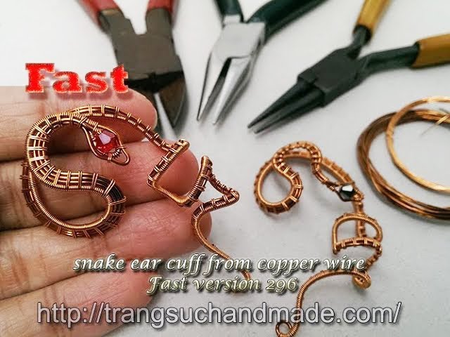 Snake ear cuff from copper wire - Fast version 296