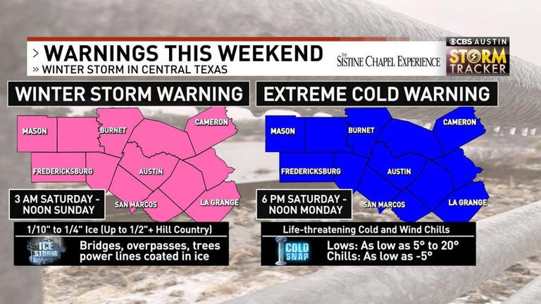 Winter storm warning for central Texas now starts at 3 a.m. due to ...
