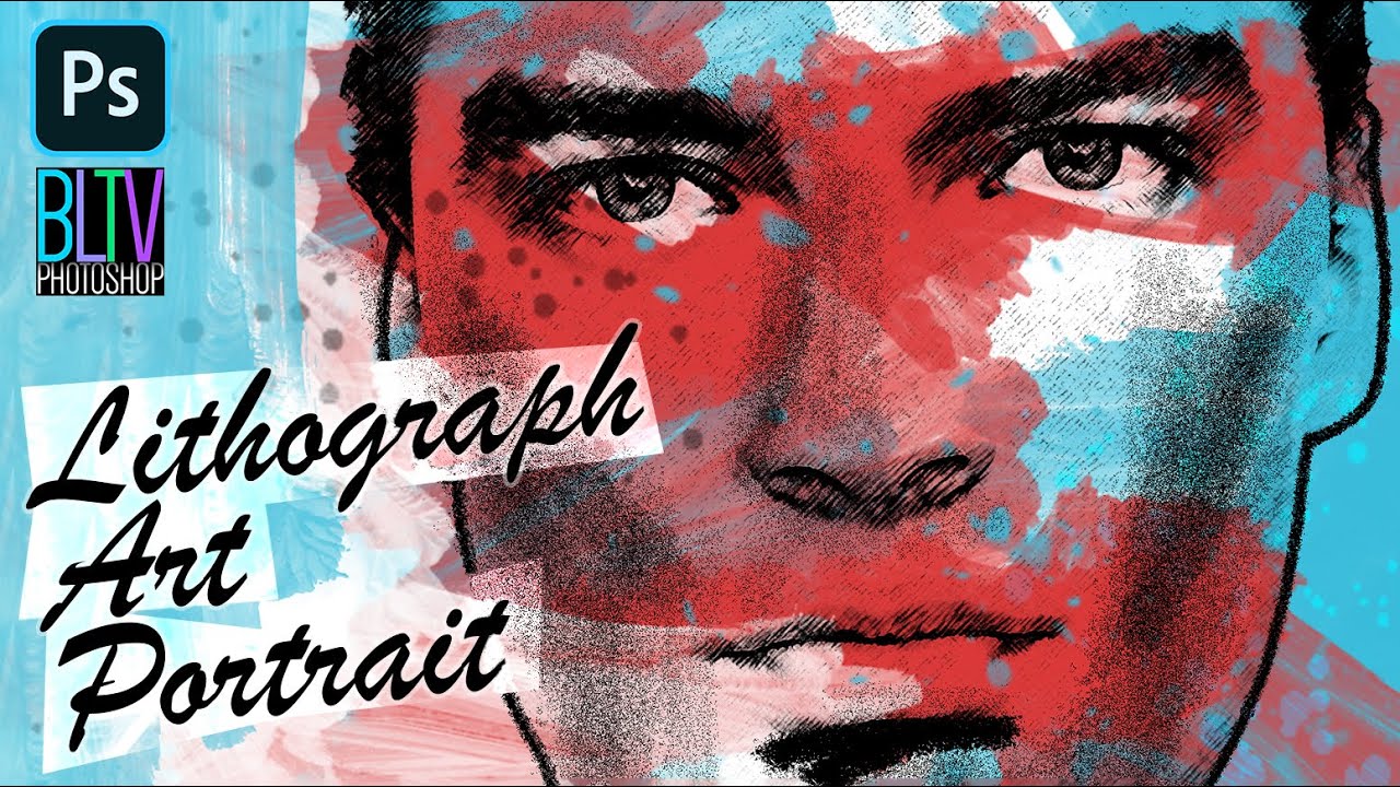 Photoshop: Create a modern art lithograph portrait from a photo