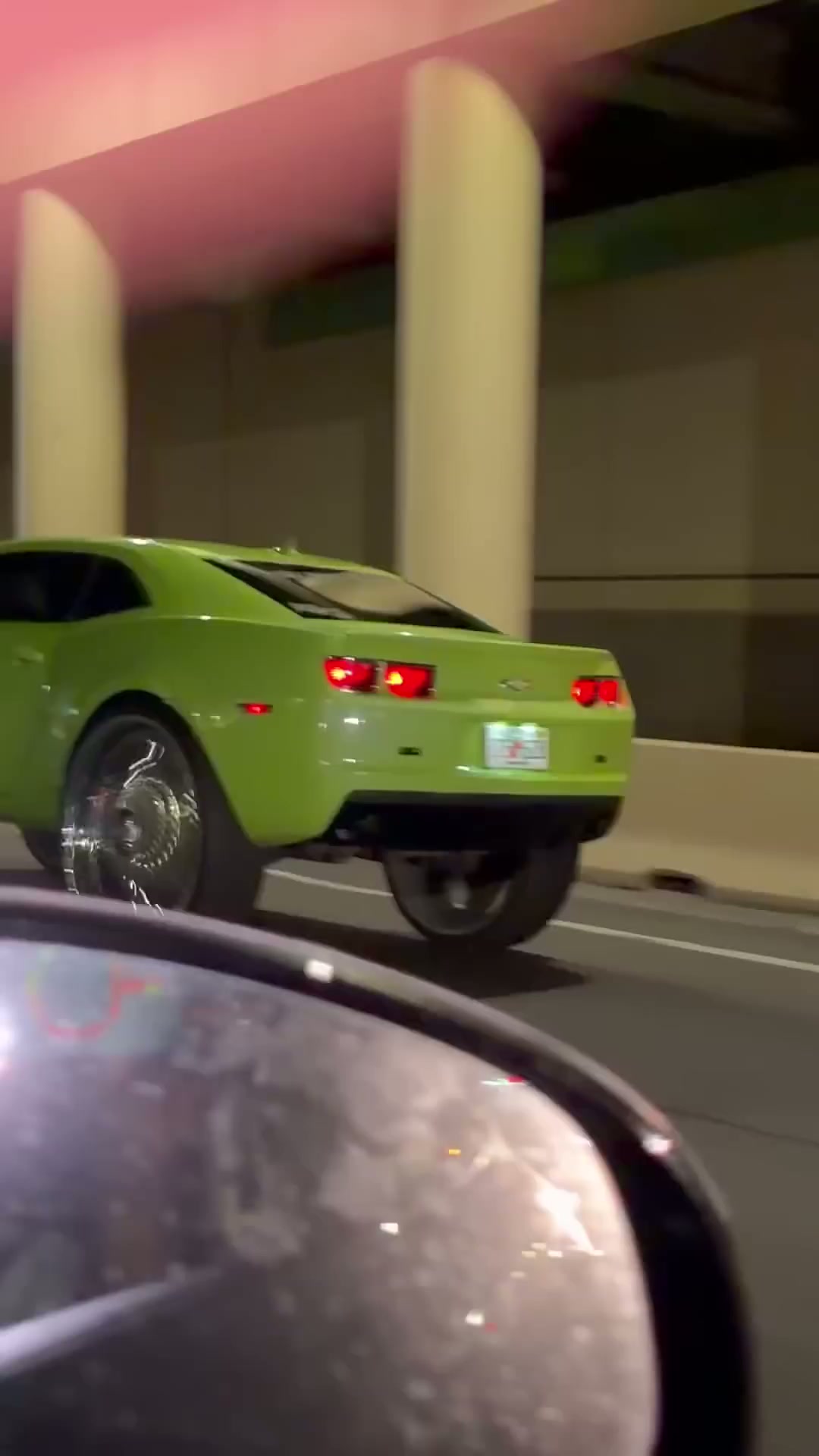 Chevy Camaro on 32” DUB floaters riding