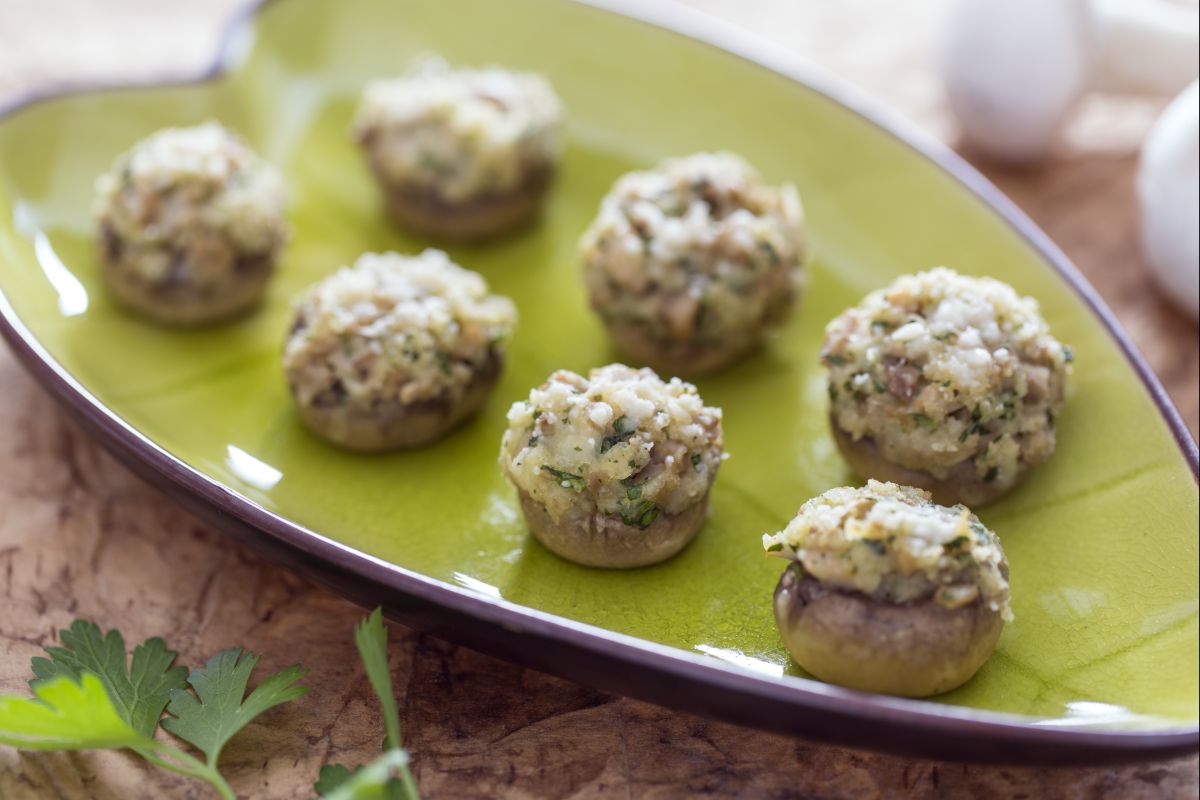 Stuffed mushroom caps