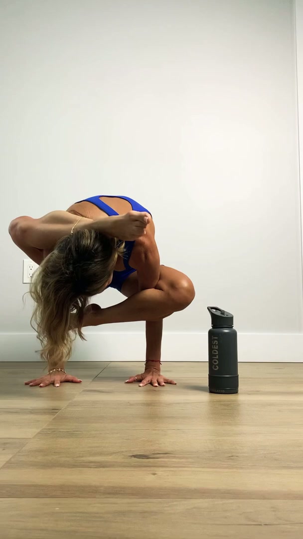 How to leg behind the head arm balance #shorts #short #yoga