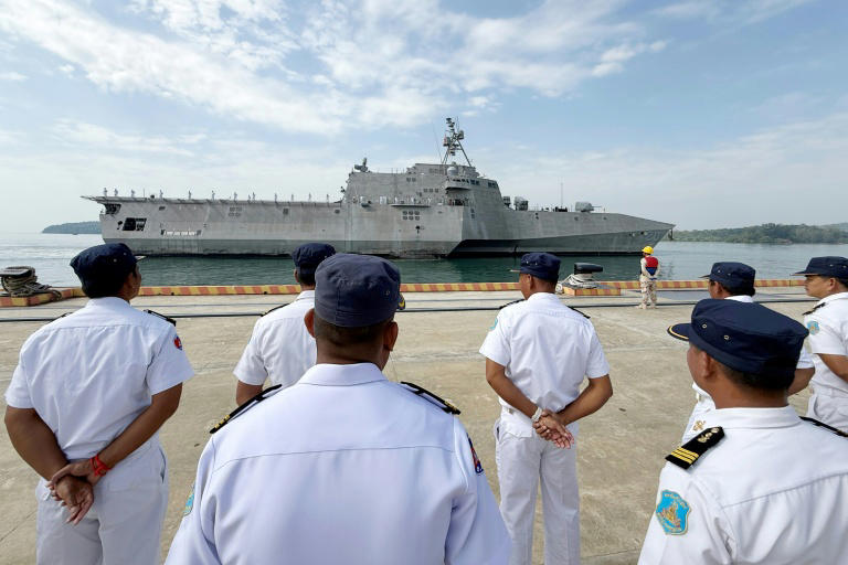 US warship makes first call at Cambodia's Chinese-renovated naval base