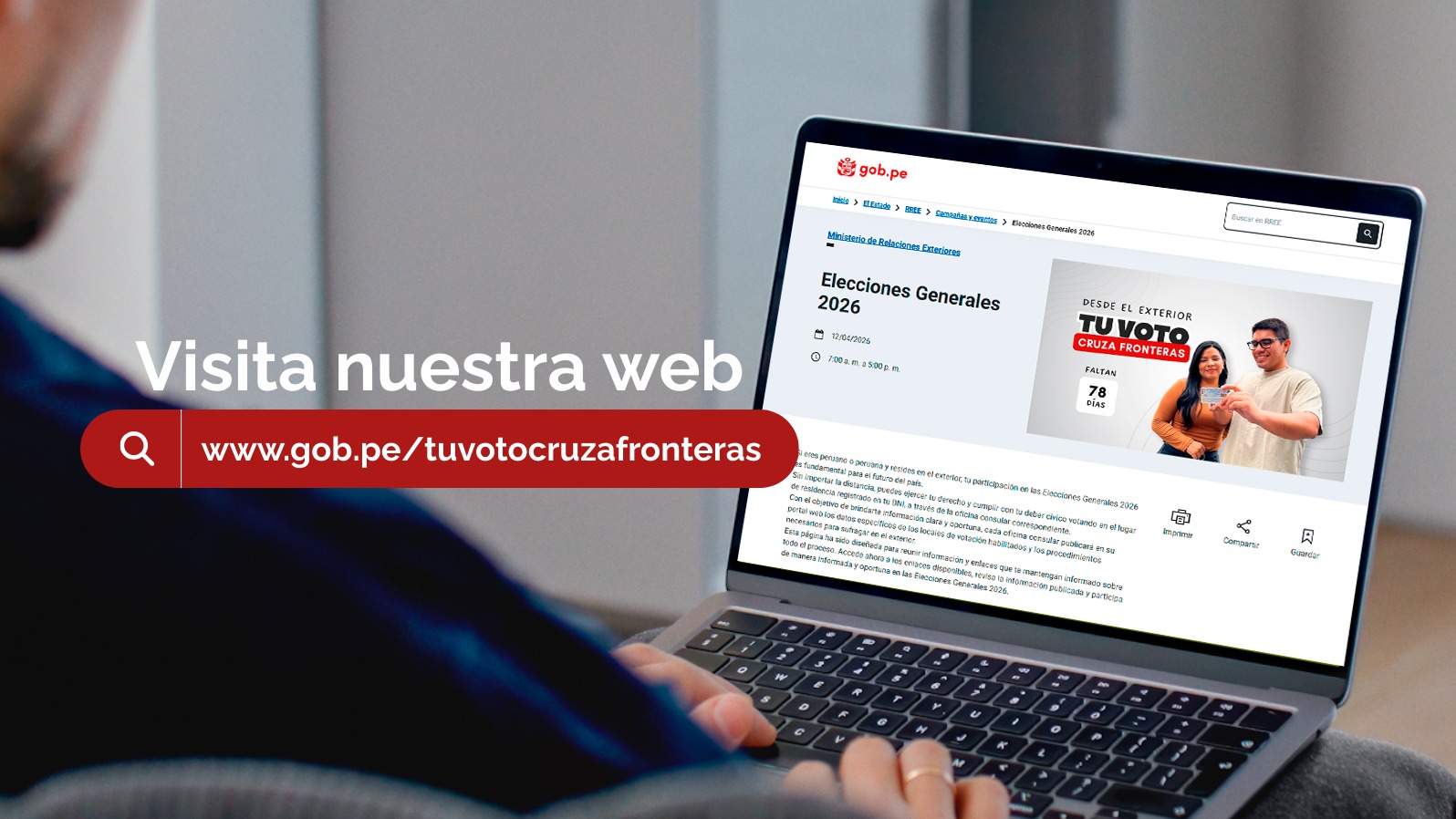 Cancillería lanza plataforma para voto en el exterior en 2026