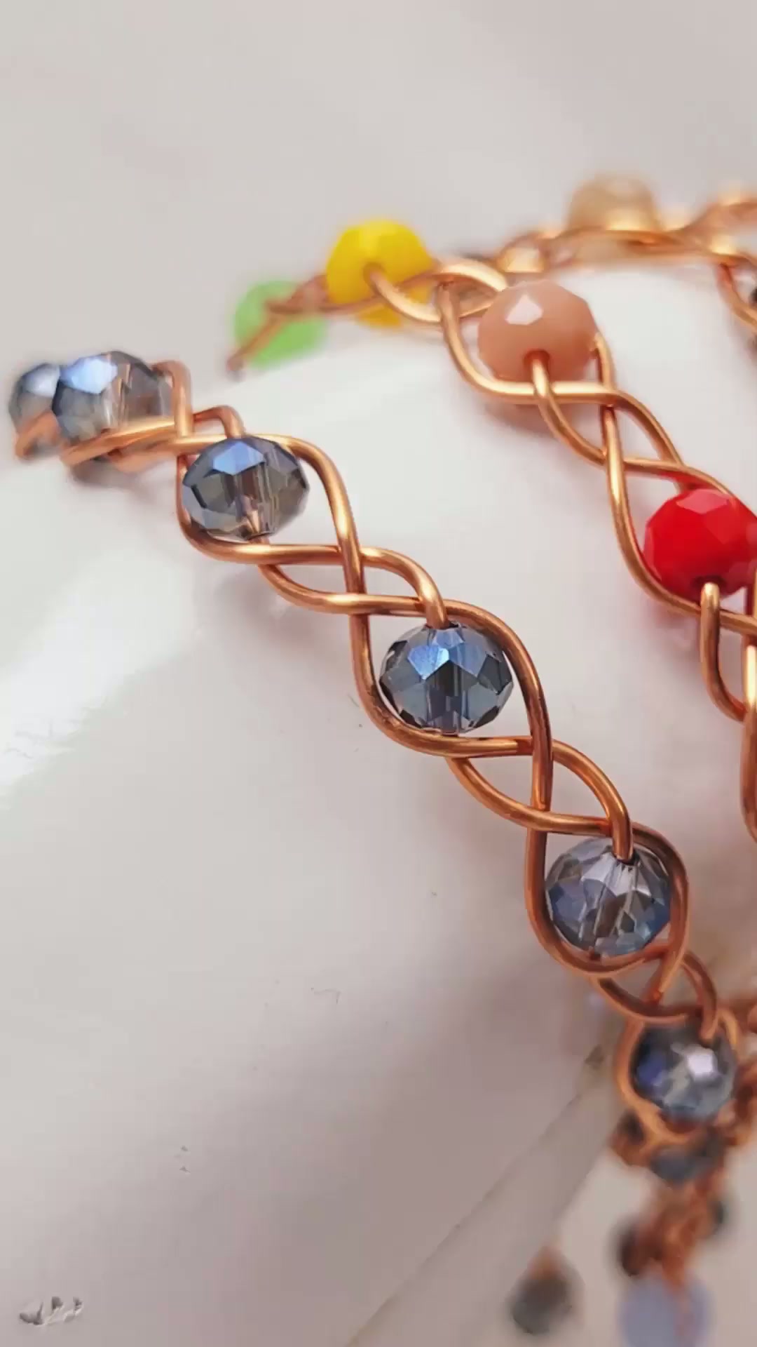 Super easy bracelet | braid 3 wire #stone #crystal #diy@LanAnhHandmade
