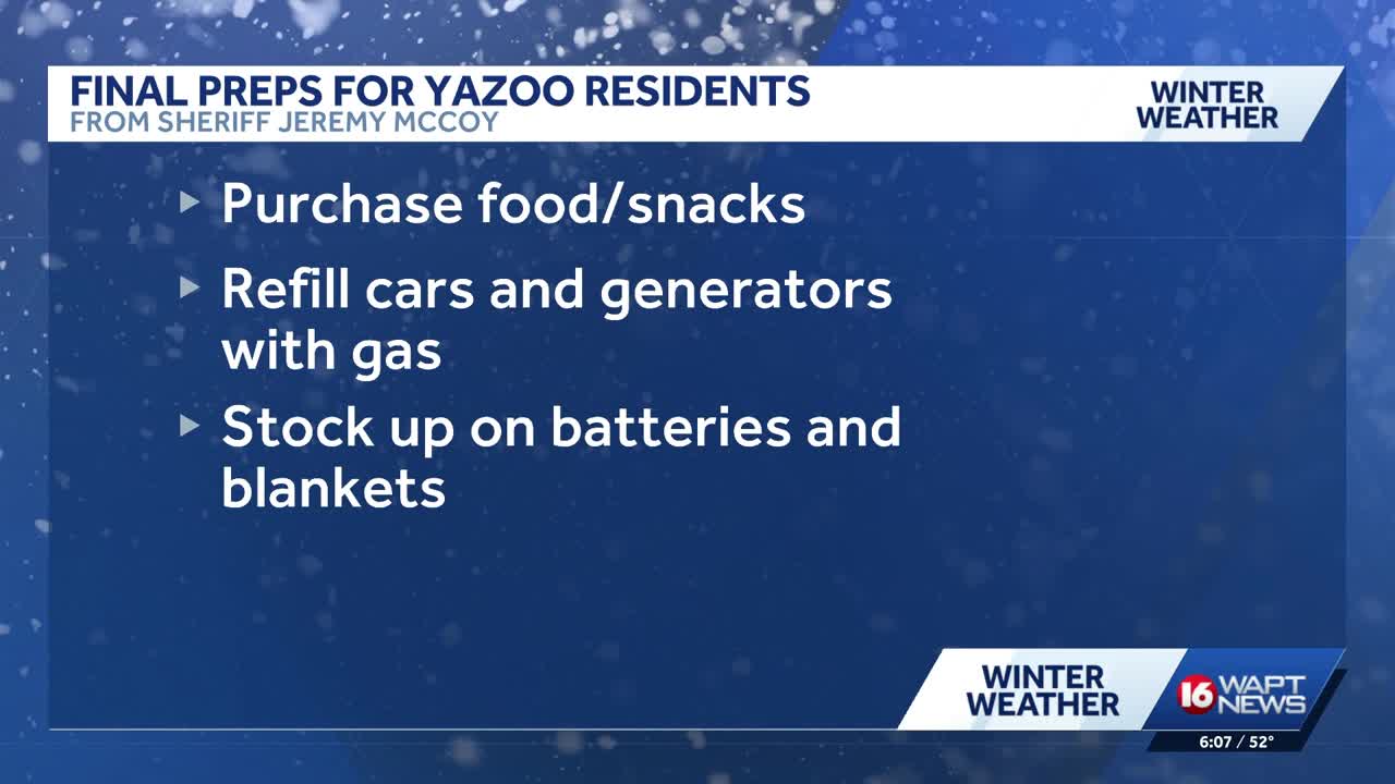 Yazoo City prepares for winter storms