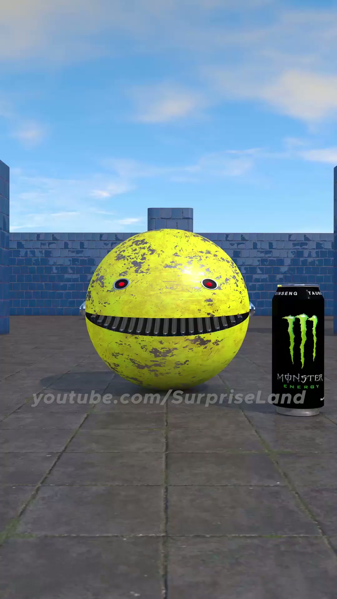 Robot Pacman vs Monster Energy 🔋🥤👹 #pacman #robotpacman