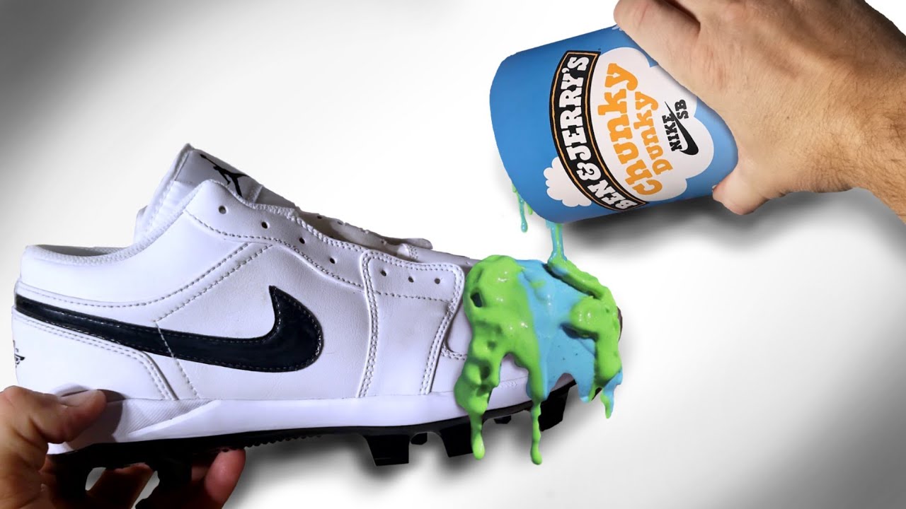 Airbushing my 1st pair of Jordan Cleats - Ben & Jerry's Chunky Dunky