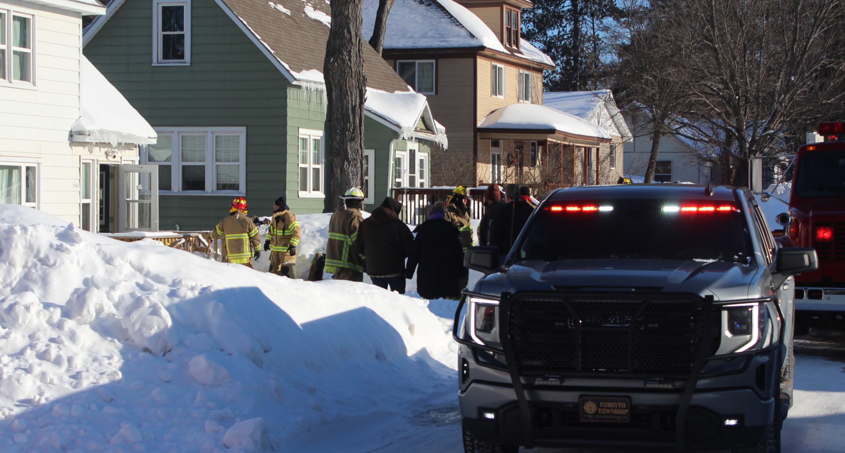 No one hurt in Forsyth Township porch fire
