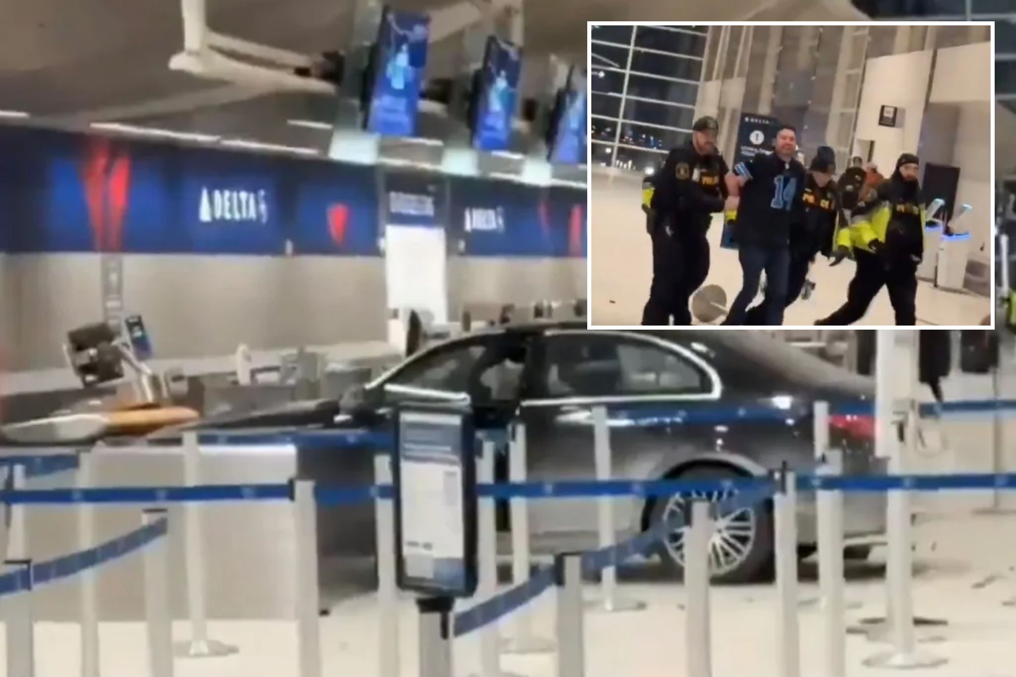Driver crashes into Detroit Metro Airport terminal—hauled away by ...