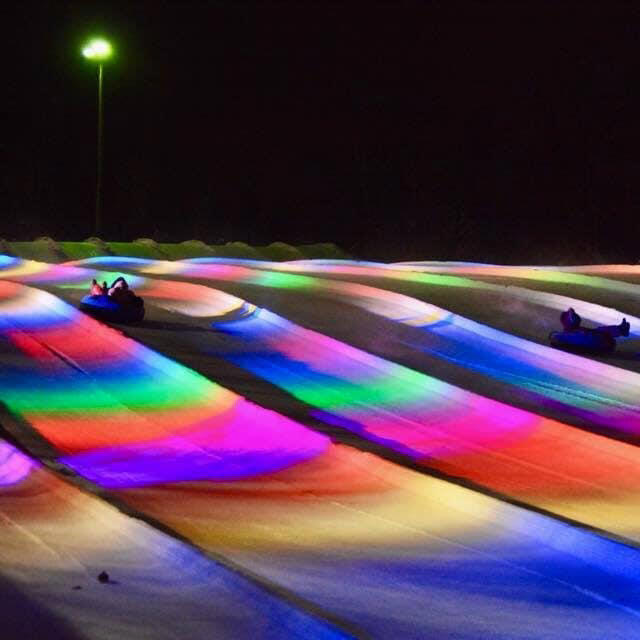 Northern lights laser light tubing at Buck Hill