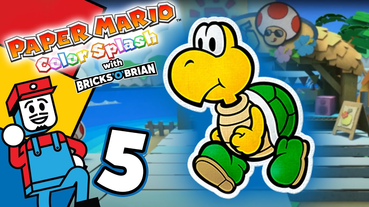 Beautiful Bay Beach! - Paper Mario Color Splash with Bricks 'O' Brian