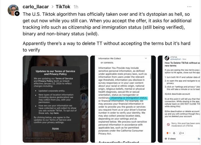 TikTok users freak out over app’s ‘immigration status’ collection ...