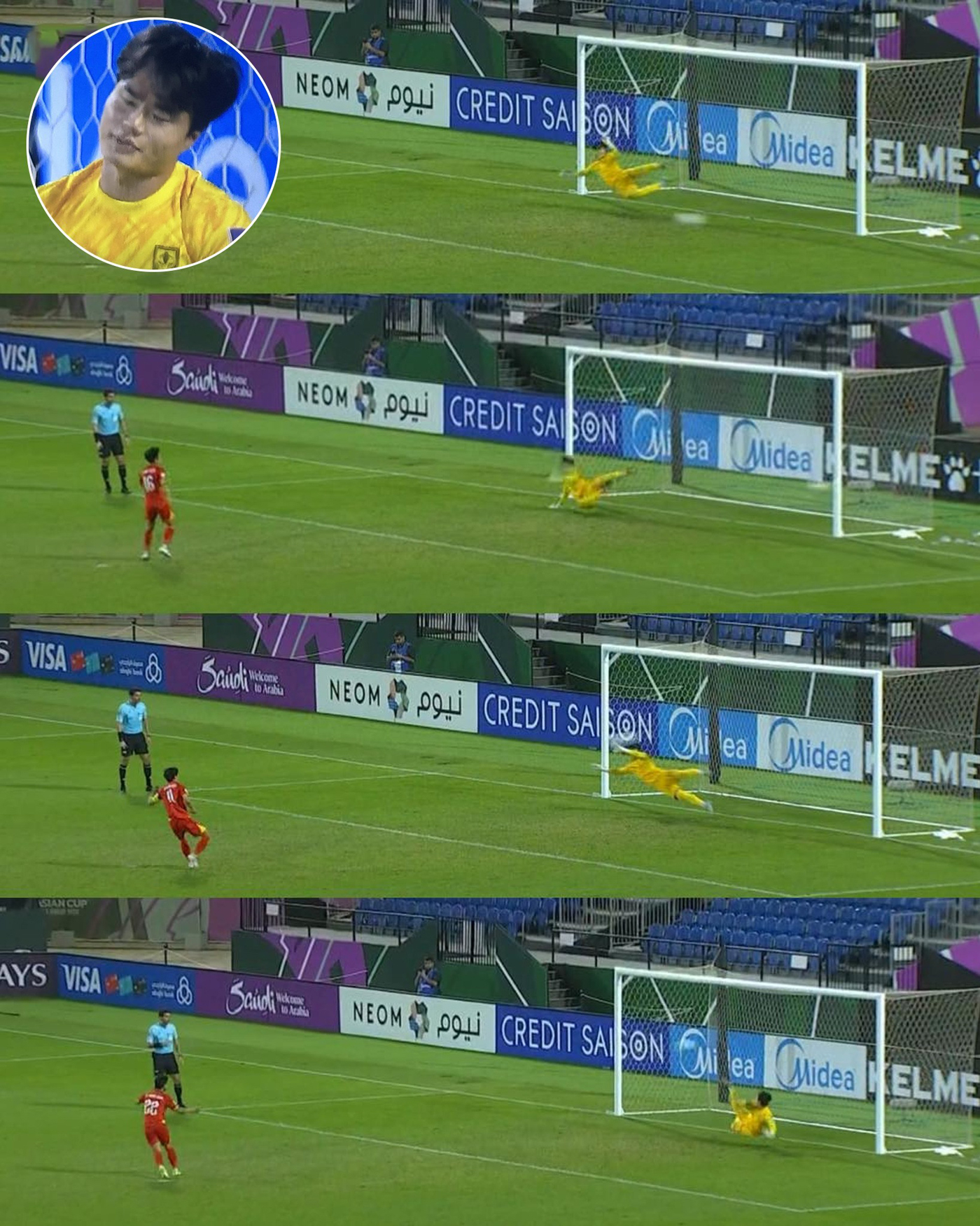 Lý do thủ môn U23 Hàn Quốc 6 lần liên tiếp bay về bên phải