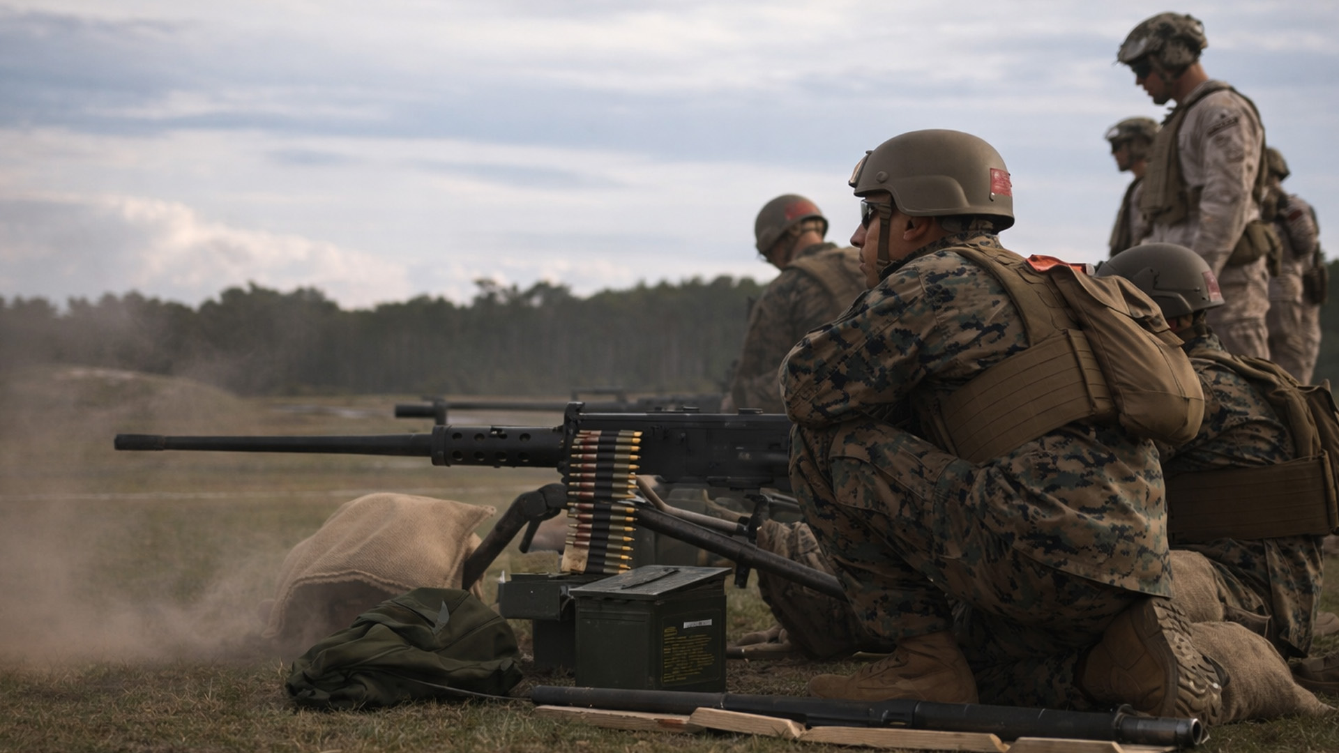 Marines qualify with M2A1 .50 cal machine gun