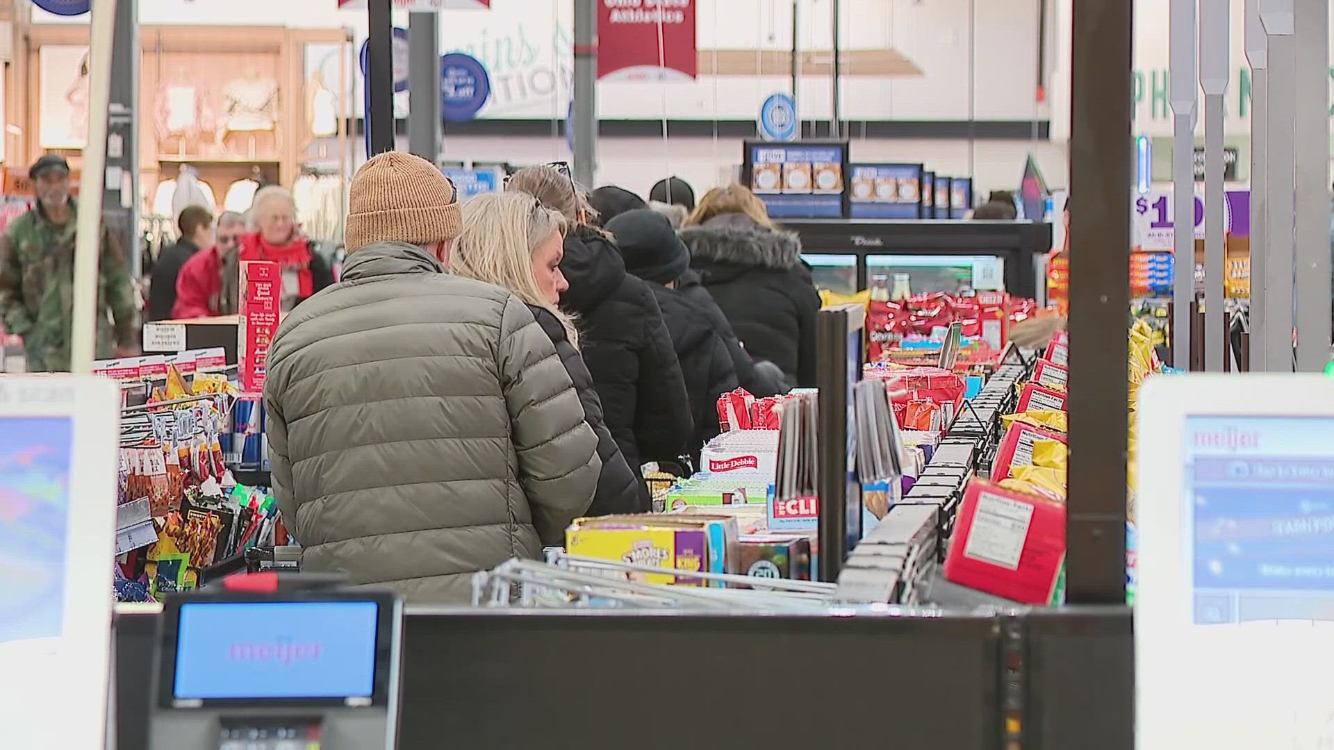 Shoppers flock to stores ahead of winter storm