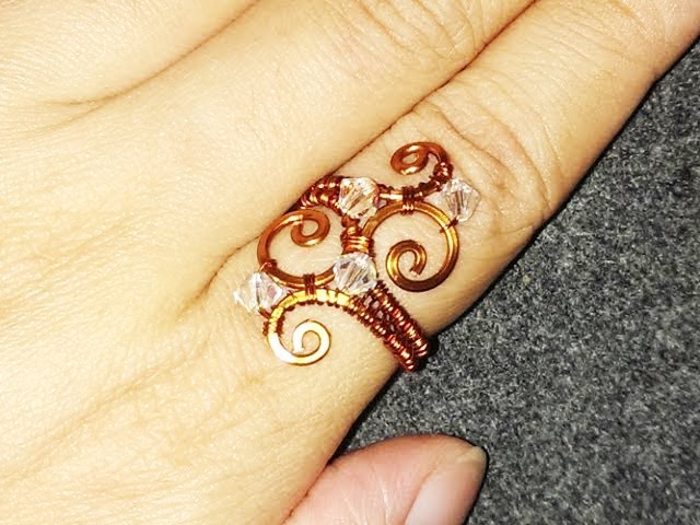 Wave copper ring - handcrafted copper jewelry 48