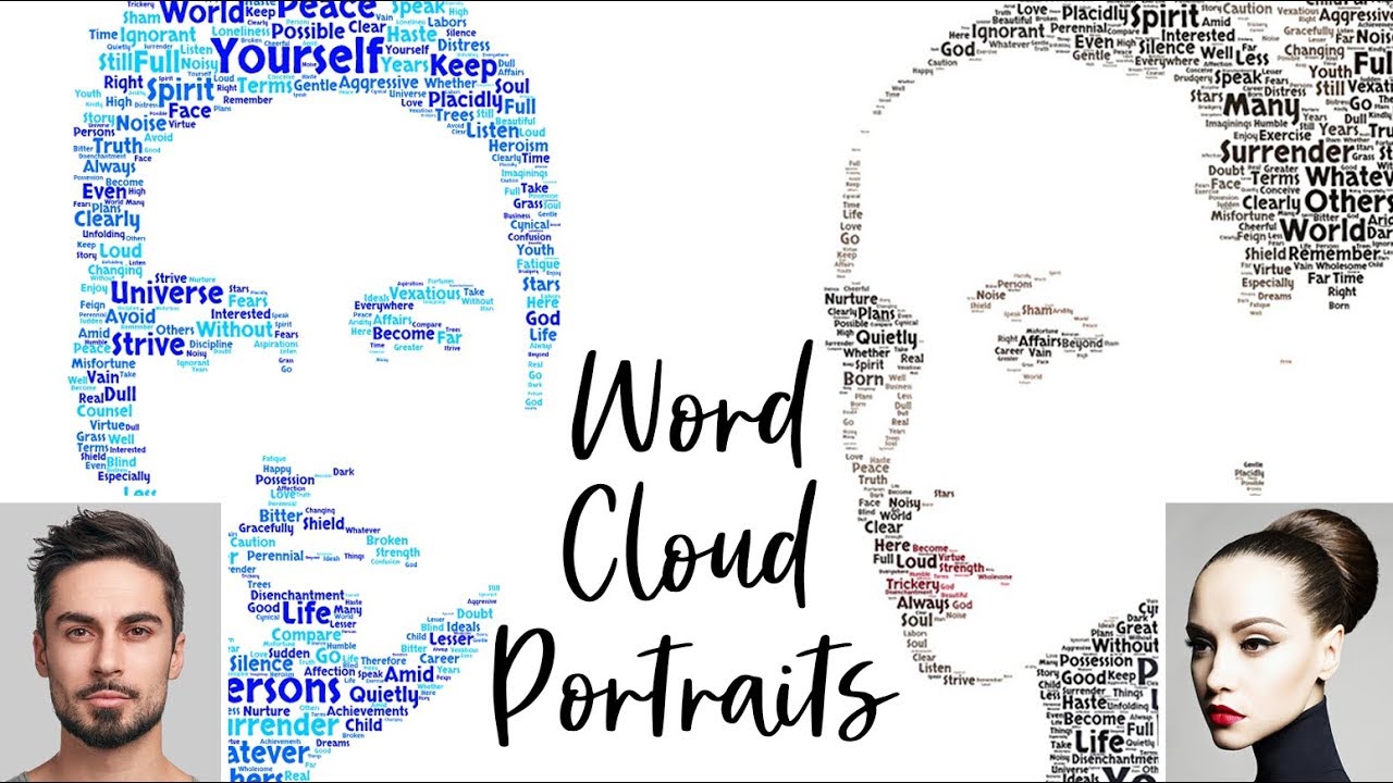 How to create word cloud text portrait designs!