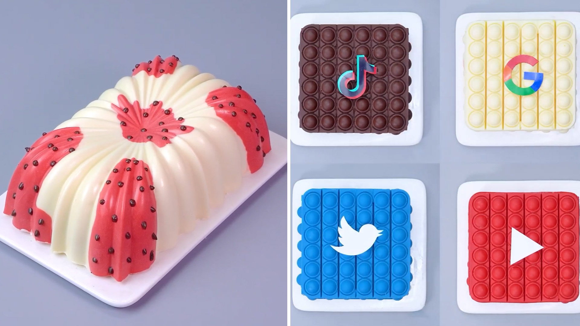 A strawberry style dessert meets social media shapes