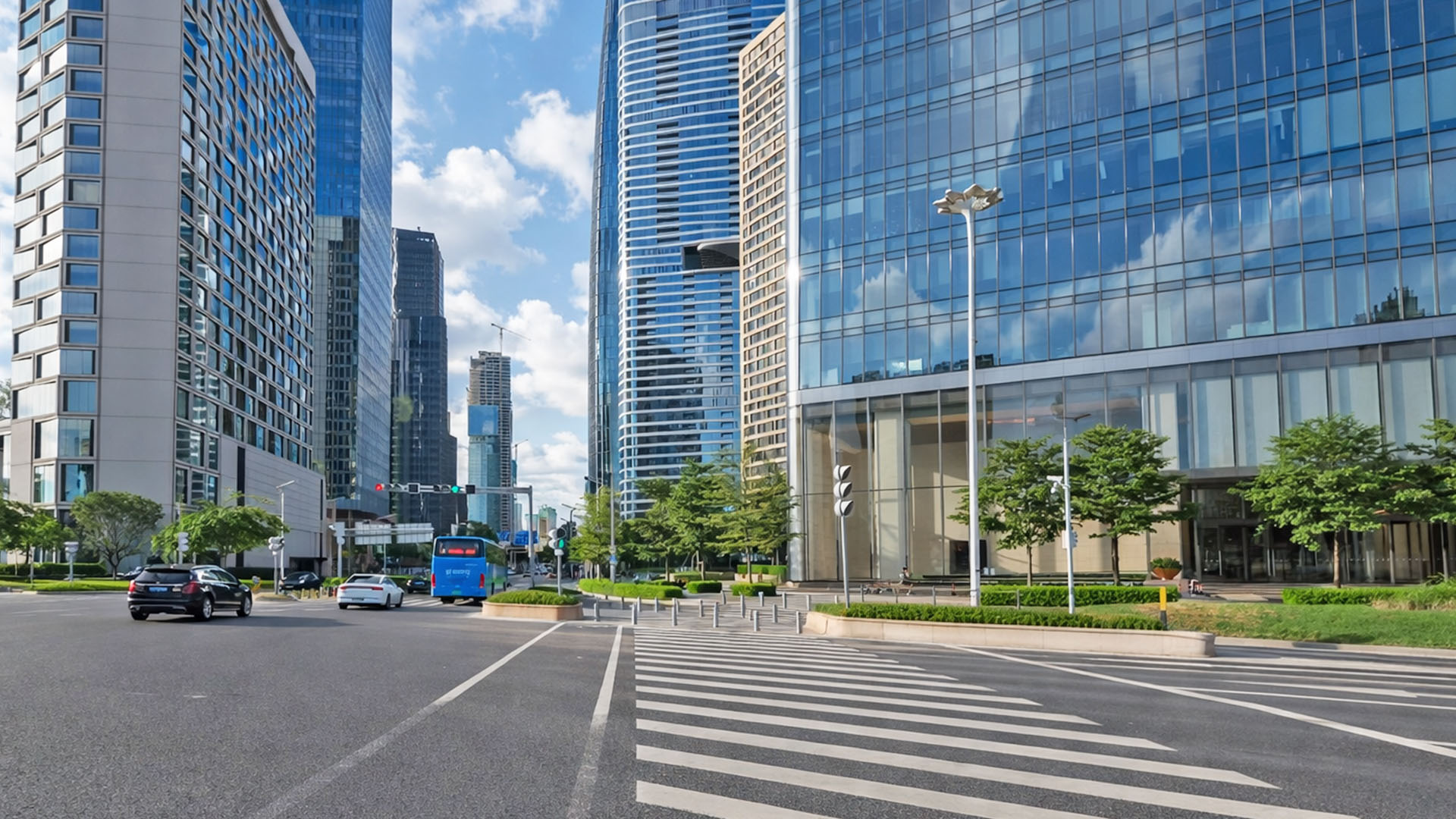 Vue urbaine dans les rues de Shenzhen