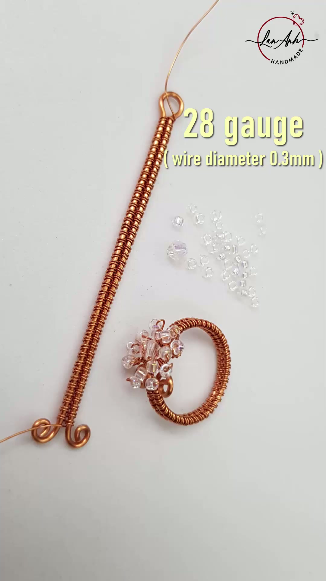 #shortsvideo | Flower ring from copper wire and small beads #handmade # ...