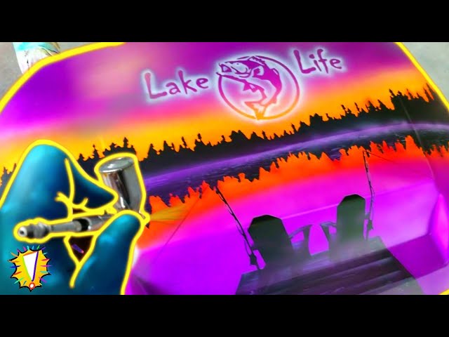 Lake life - Airbrushing a custom golf cart