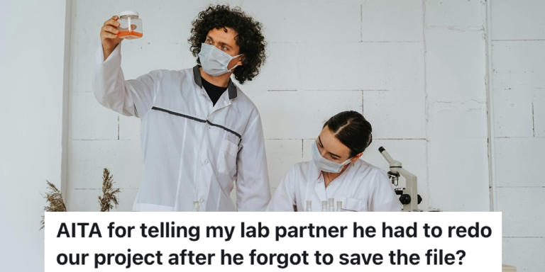 His lab partner ruined their group project, but he’s refusing to pick ...