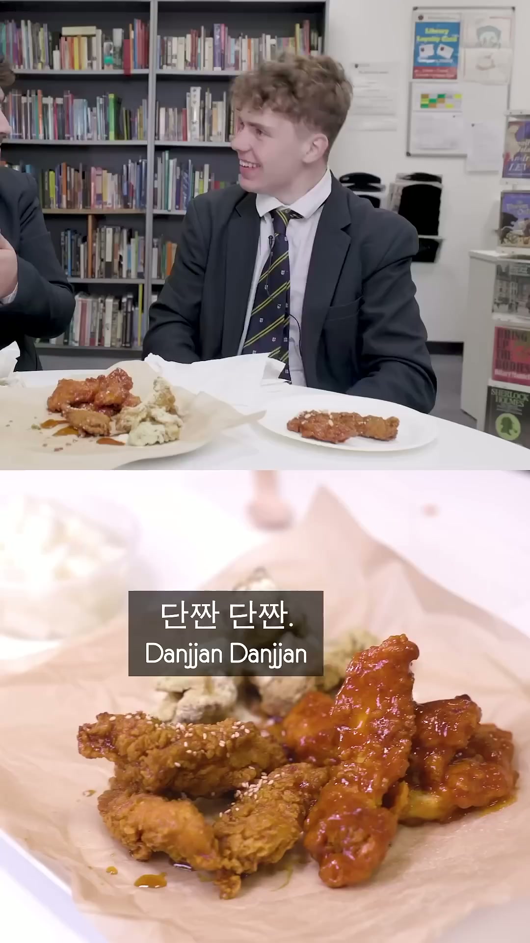 British high schoolers try Korean soy garlic chicken for the first time!