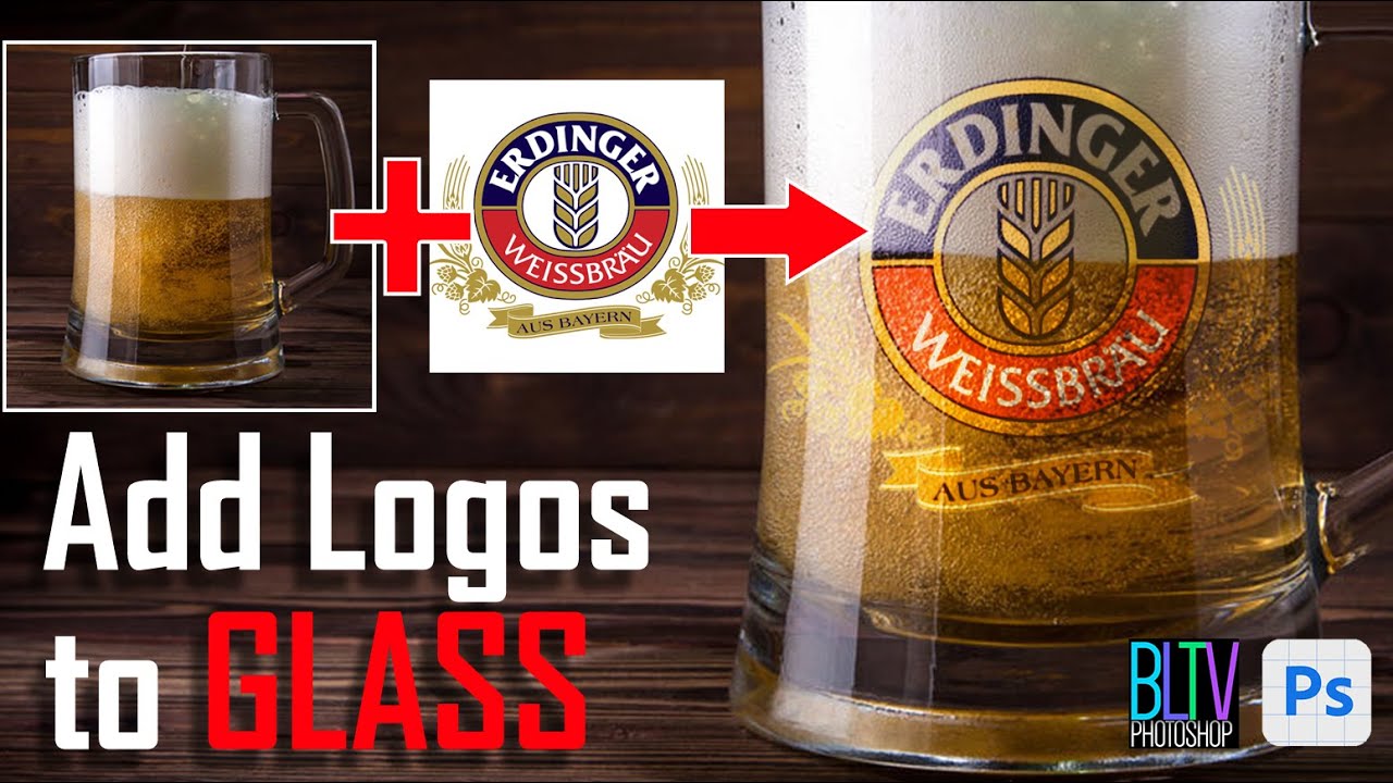 How to place a logo or design onto curved glass in Photoshop