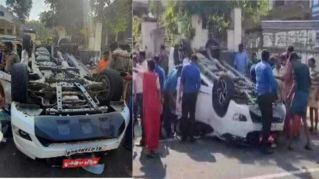 Private vehicle hits official car of Pathanamthitta collector, flips it ...