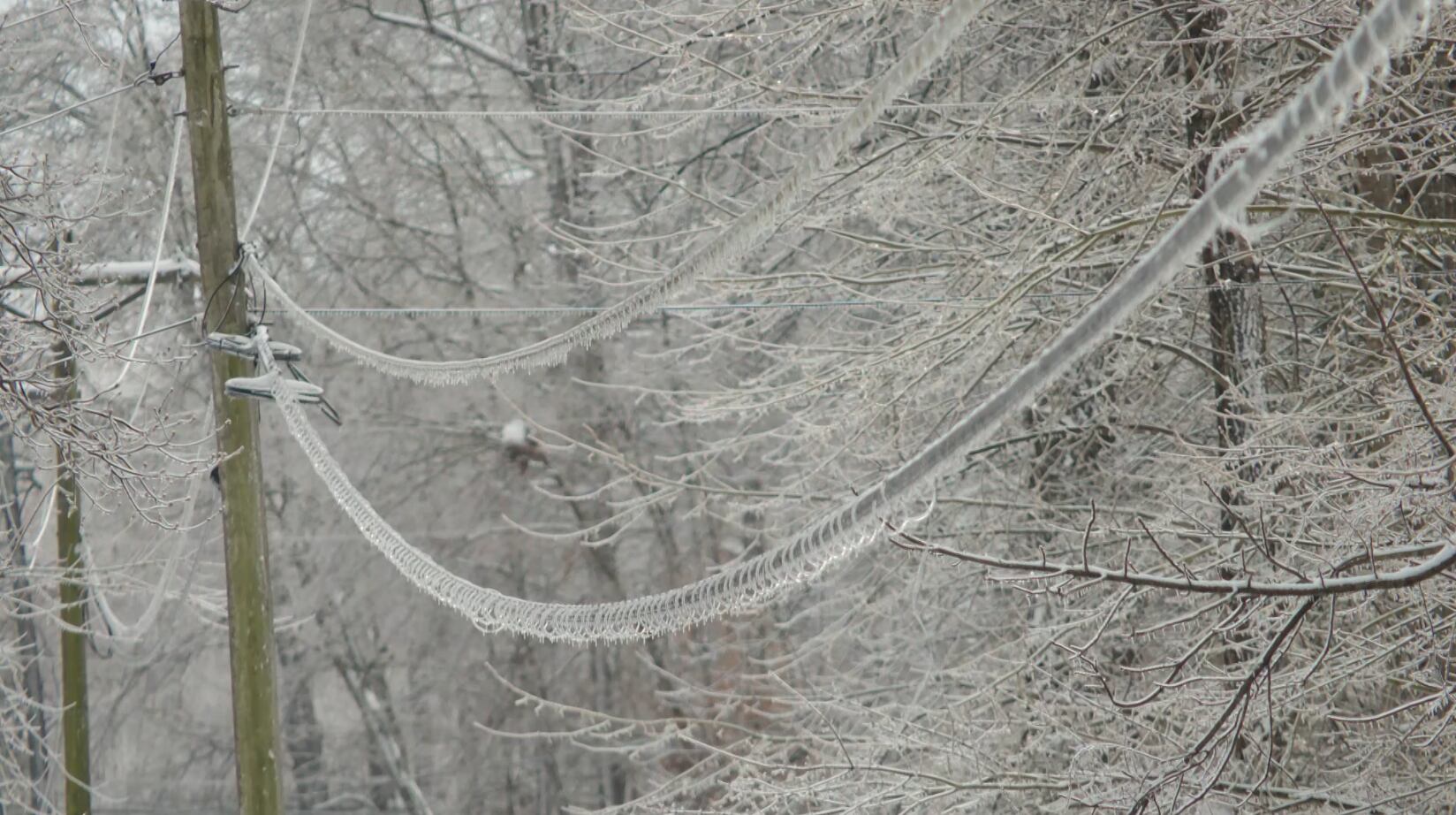 Effects of freezing rain on roads and power lines