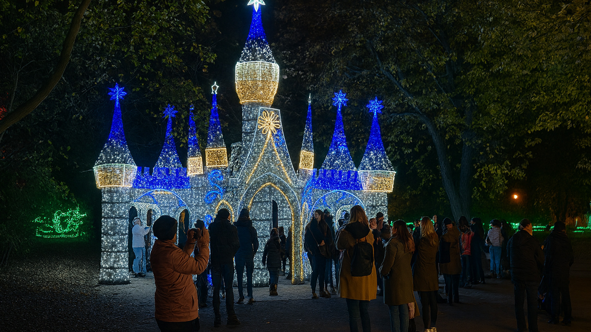 Magical castle of lights in Hungary
