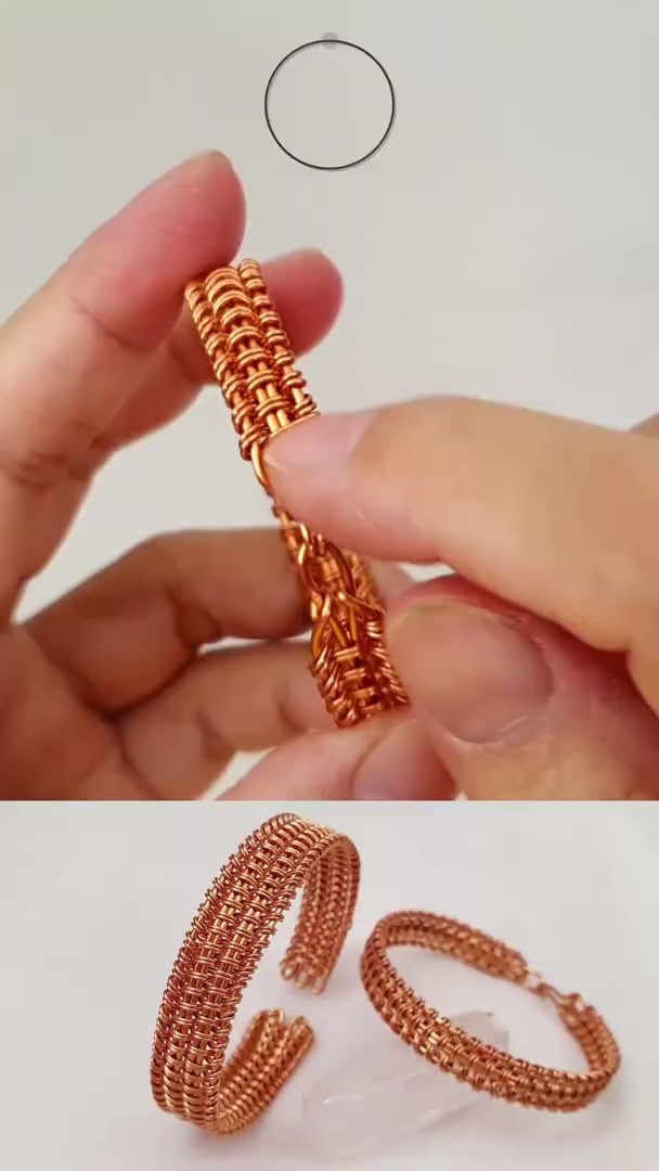 Play with wire | Weaving basic wire | Cuff bracelet | Thick bangles ...