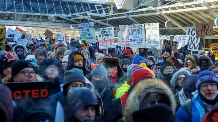 Thousands protest Minnesota immigration enforcement despite Arctic ...