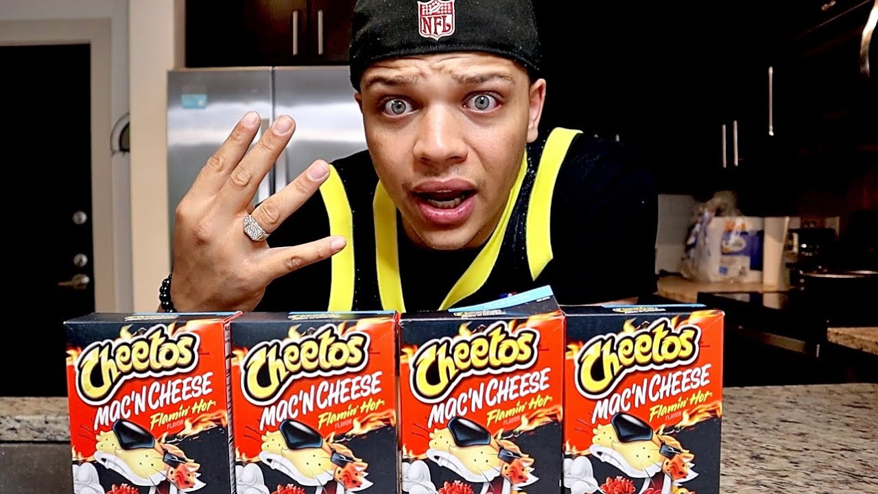 I ate 4 boxes of Hot Cheeto mac & cheese in 4 minutes 🔥🧀