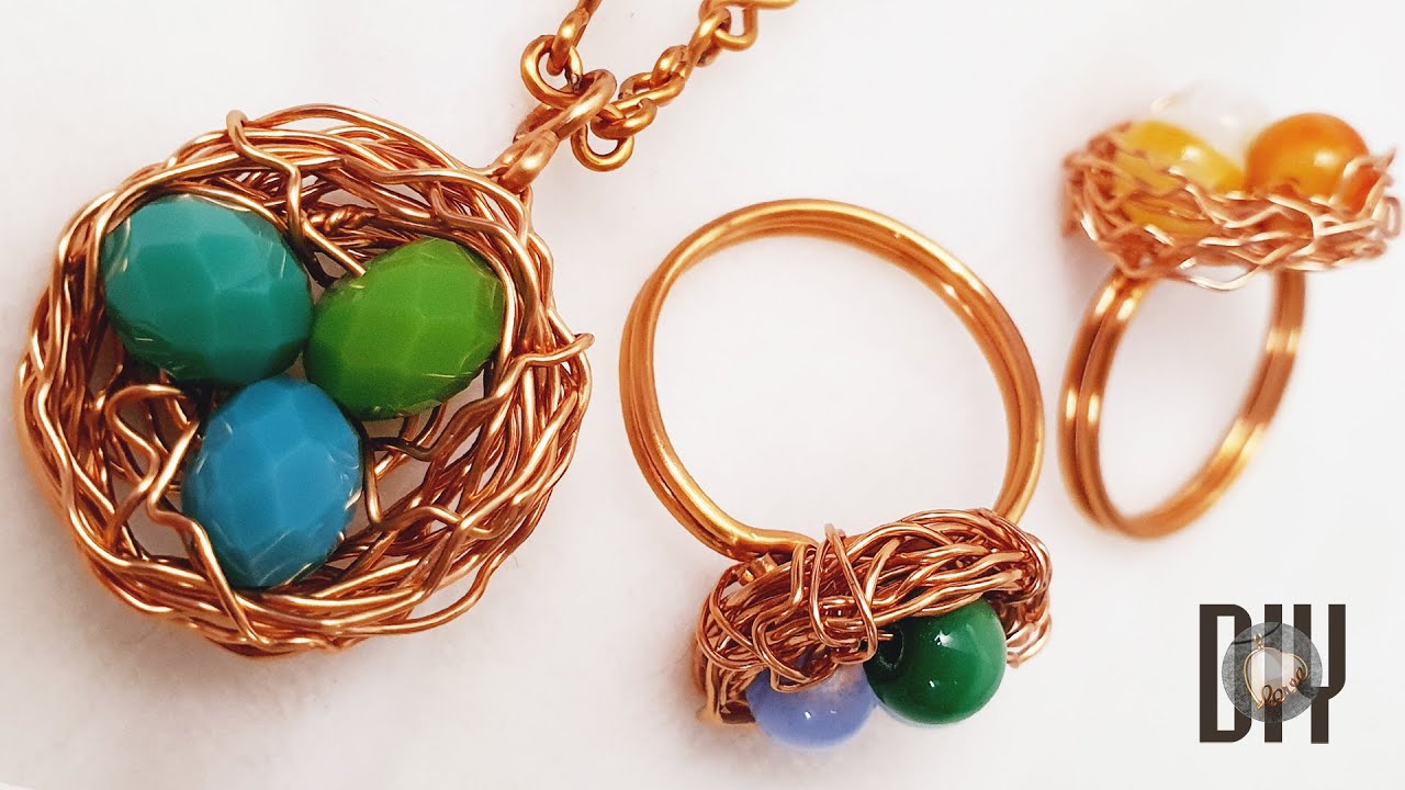 Bird's nest | Rings | Pendant | Spherical stone with holes | How to do ...