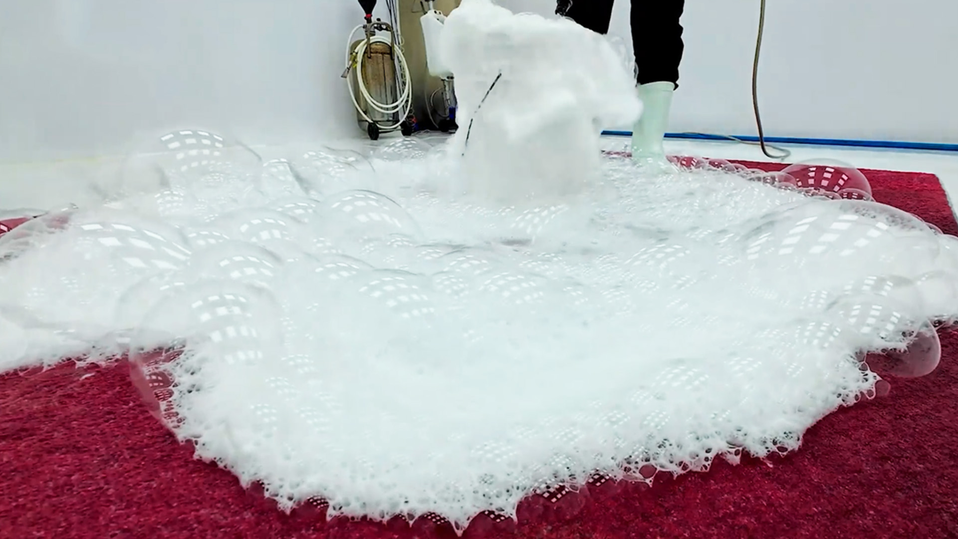Deep cleaning a foam covered rug