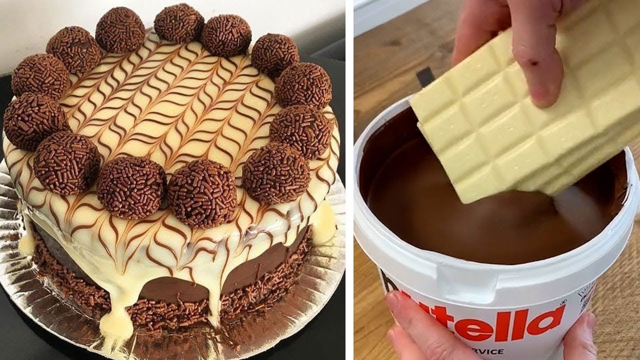 What's inside this chocolate topped cake?
