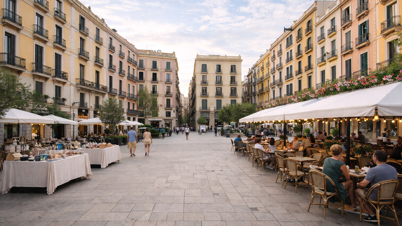 A relaxed walk through Barcelona’s café square