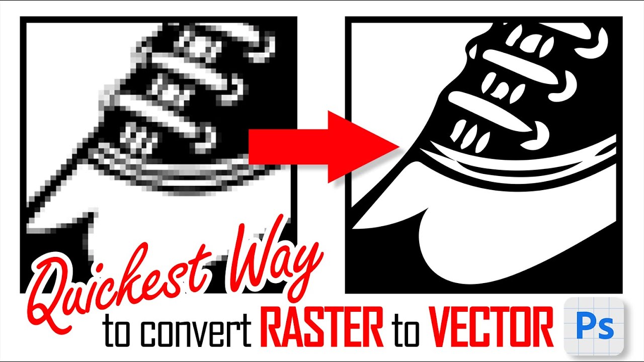 Photoshop: Quickest way to transform raster images into vectors!