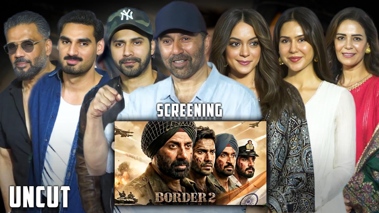 UNCUT Grand Border 2 Screening: Sunny Deol, Ahan Shetty, Vaurn Dhawan ...