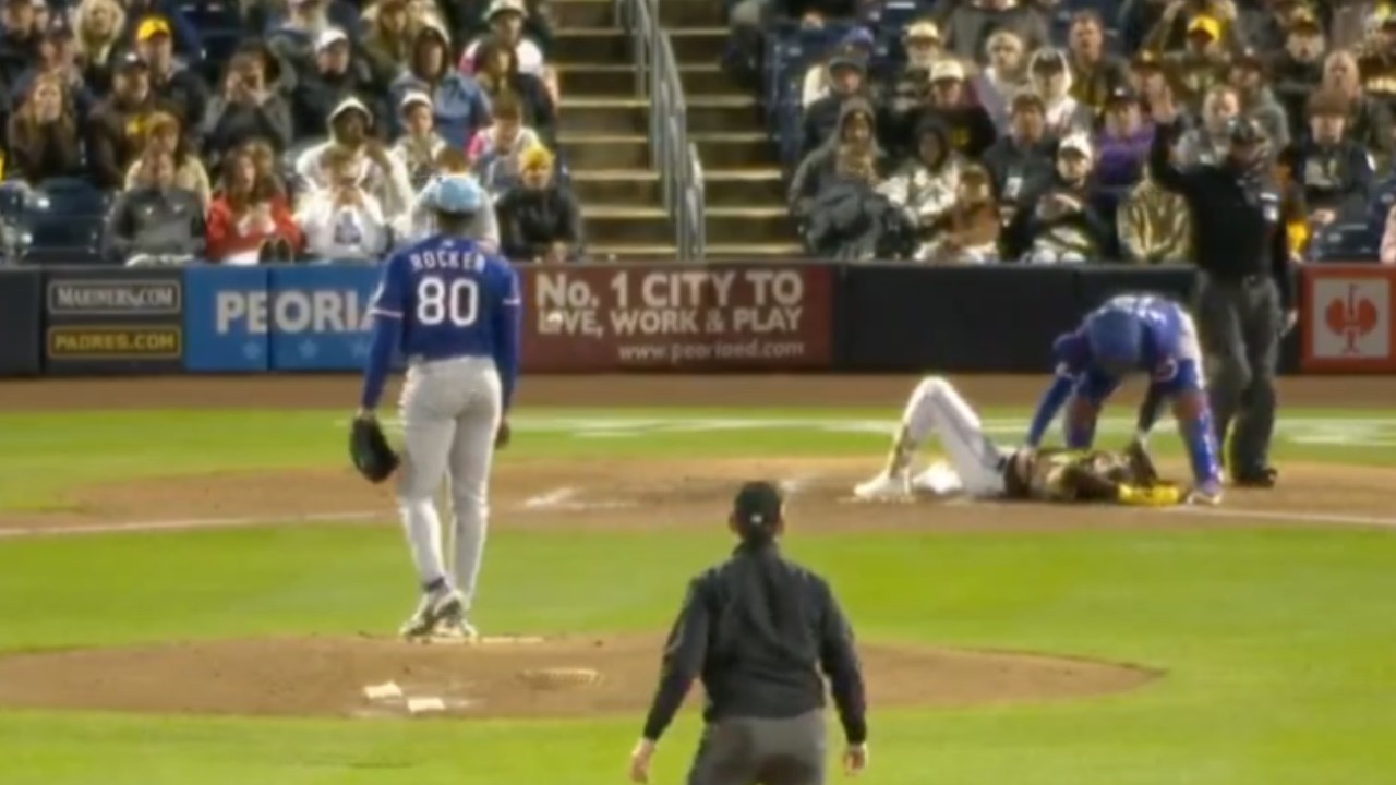 Fernando Tatis Jr just got hit in the head with a 95 MPH fastball