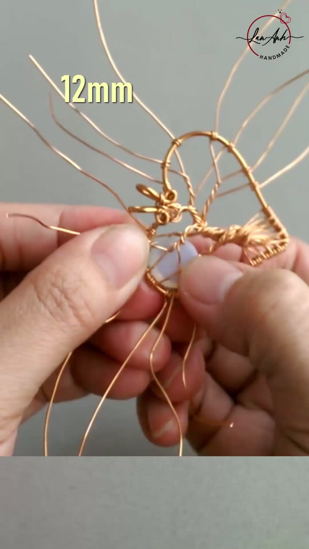 Making pendant "Tree of life with moon" in heart with opalite no holes ...