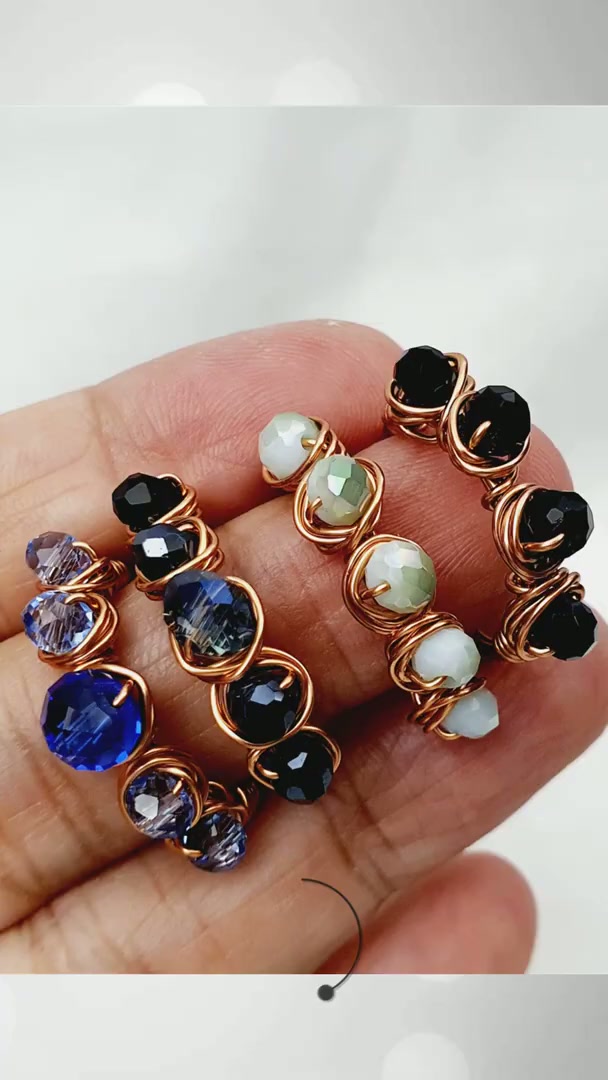 Play with wire | Simple ring | Crystal | Wire jewelry 622 #Shorts