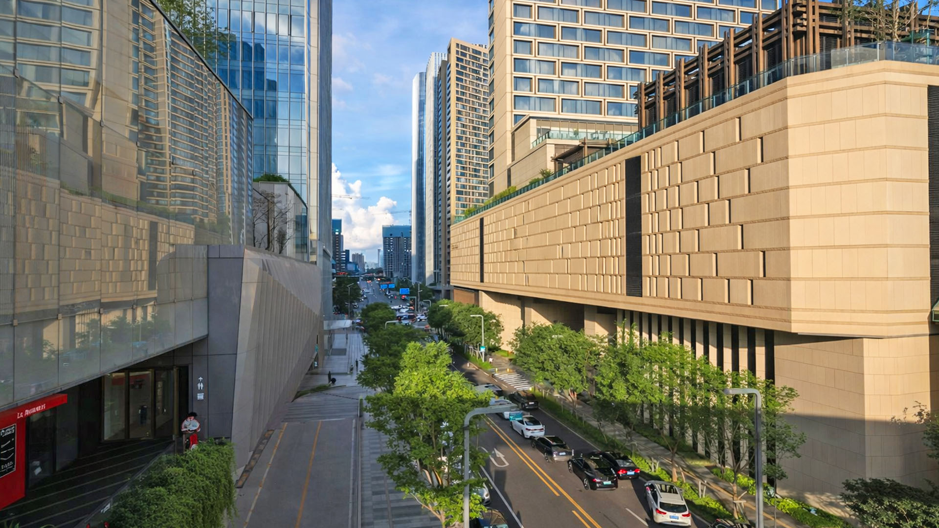 Nette straten in Shenzhen, China