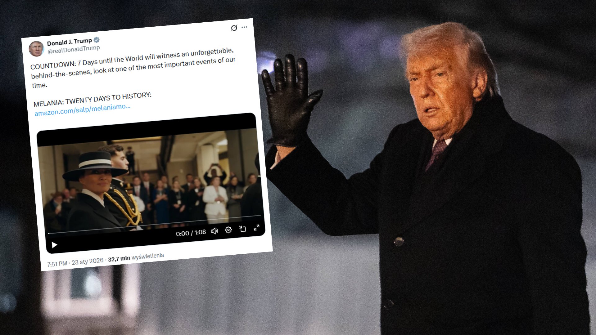 Donald Trump odlicza dni. "Świat będzie świadkiem". Jego wpis niesie ...